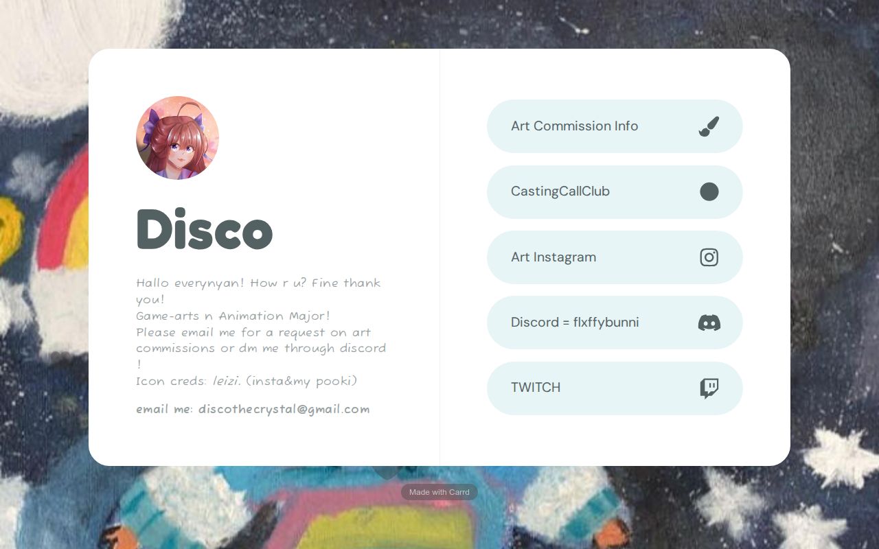 Disco Introduction Card